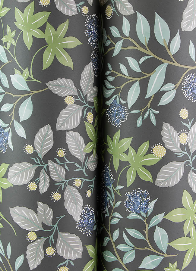 4155-72815 - Mildred Charcoal Botanical Trail Wallpaper - by A-Street ...