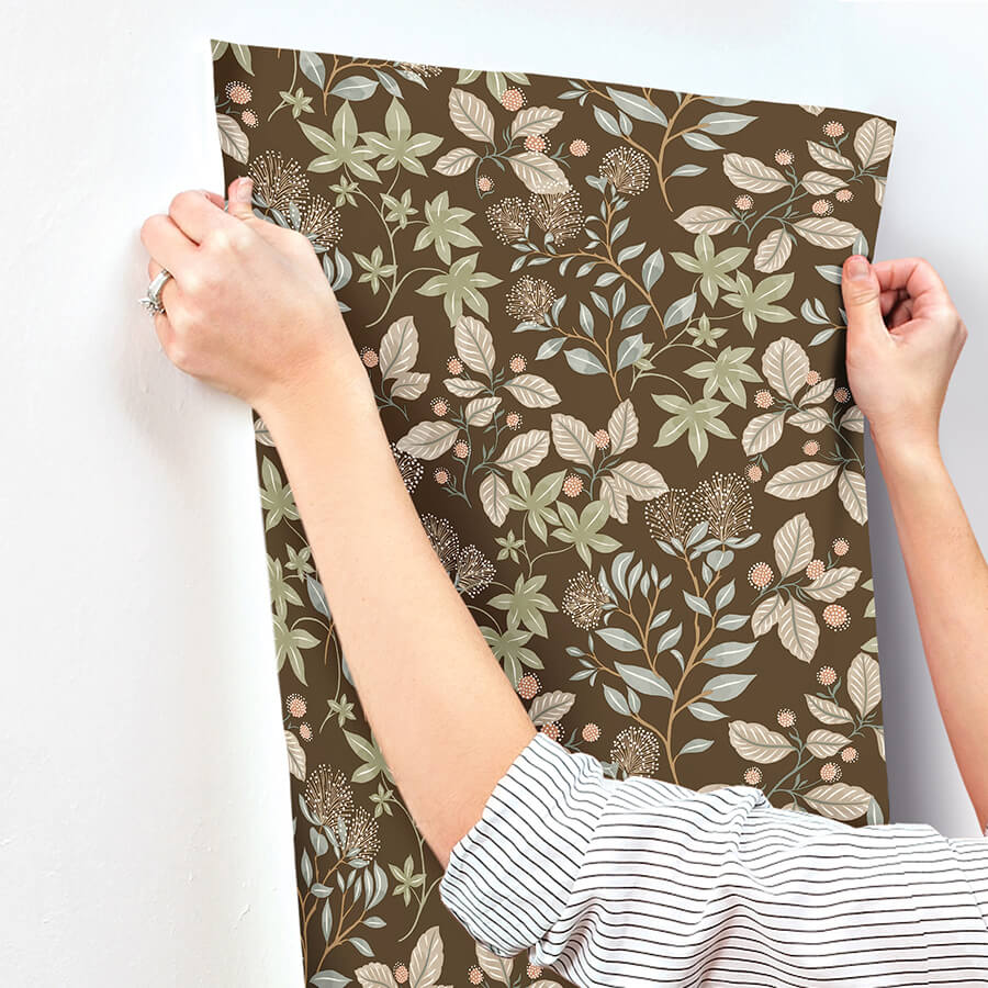 York Wallcoverings. 4155-72816 - Mildred Espresso Botanical Trail ...
