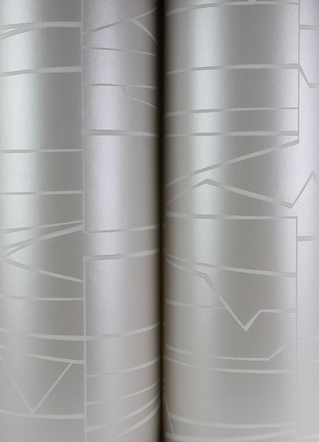 4155-72819 - Huntington Silver Geometric Stripe Wallpaper - by A-Street ...