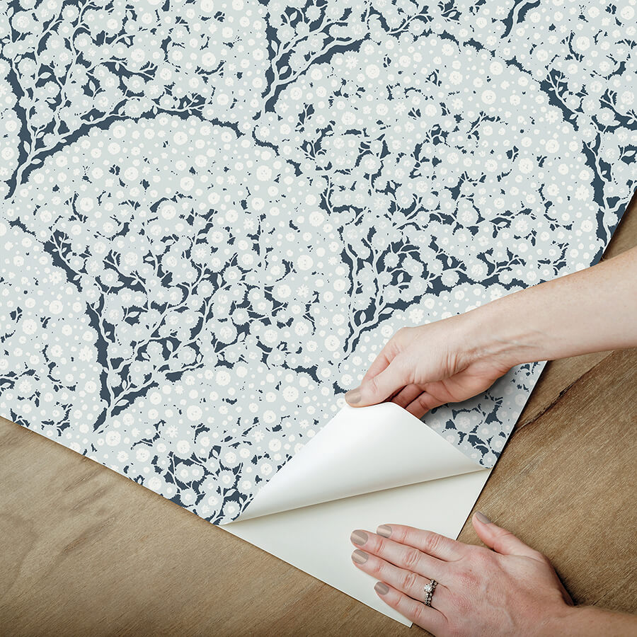 NUS6371 - Rowan Blue Peel and Stick Wallpaper - by NuWallpaper