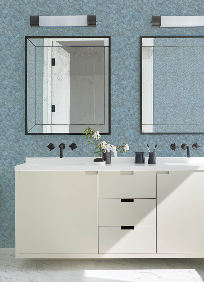 4168-15522 - Aged Patina Turquoise Distressed Wallpaper - by Advantage