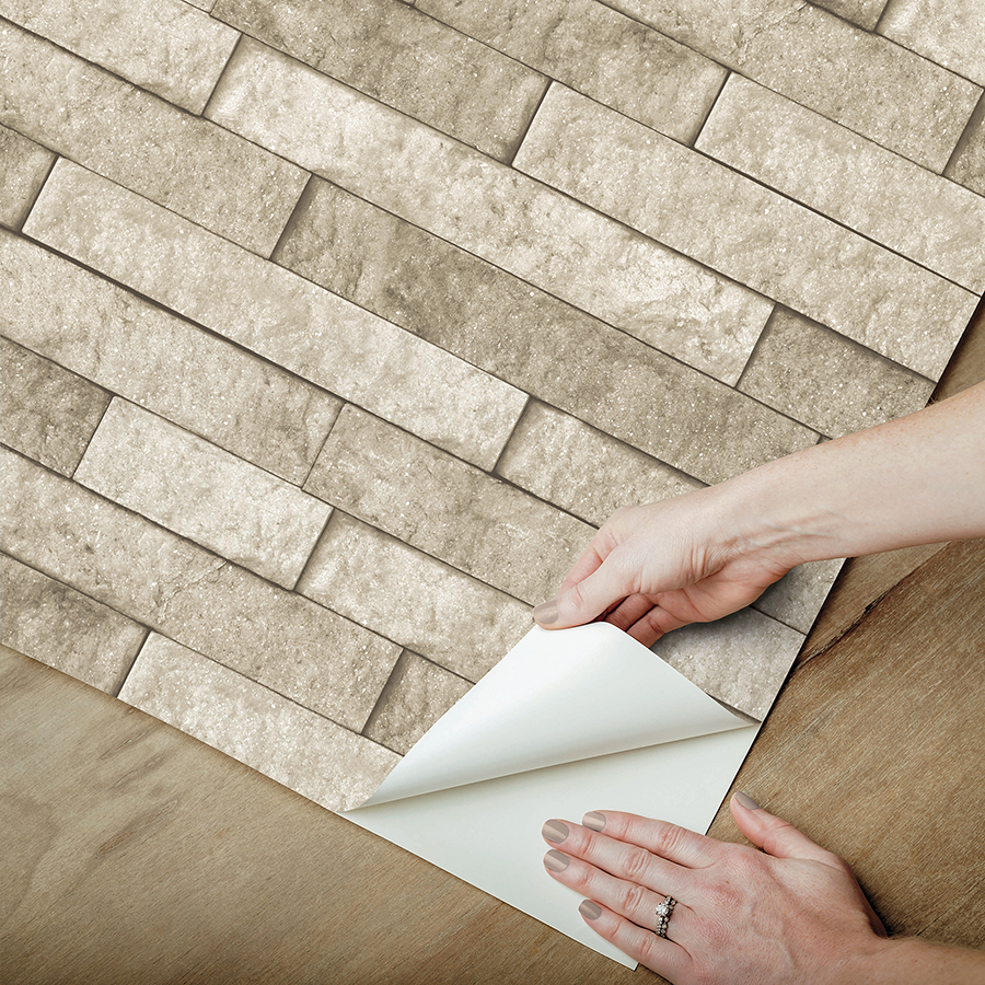 NH6239 - Stone Natural Peel & Stick Rolled Backsplash - by InHome