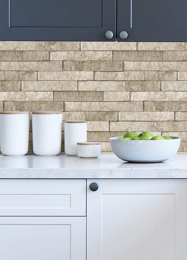 NH6239 - Stone Natural Peel & Stick Rolled Backsplash - by InHome