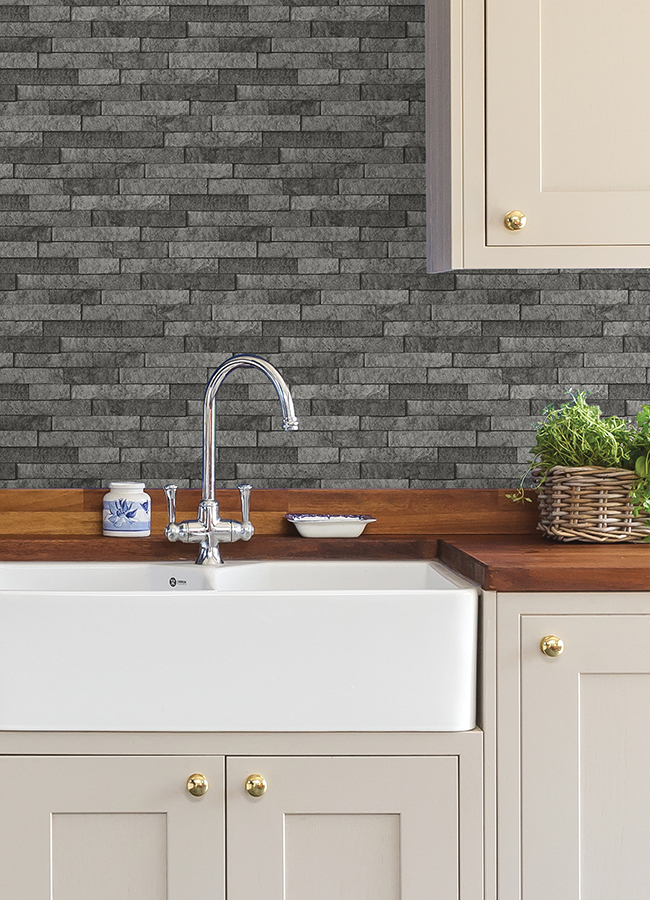 NH6240 - Stone Slate Peel & Stick Rolled Backsplash - by InHome