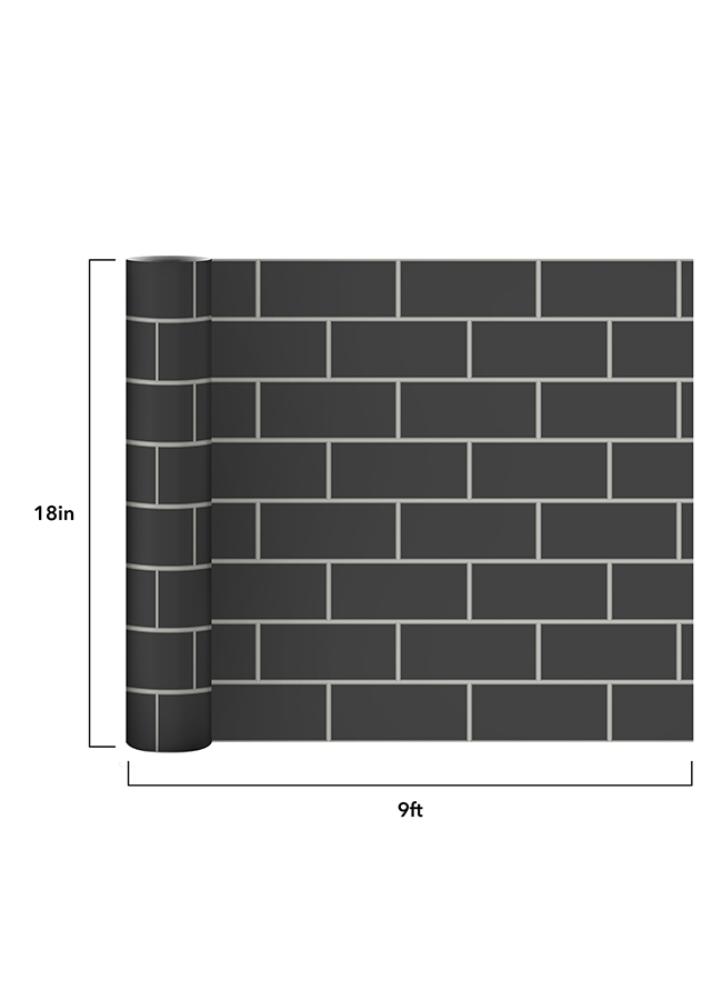 NH6241 - Metro Black Subway Tile Peel & Stick Rolled Backsplash - by InHome