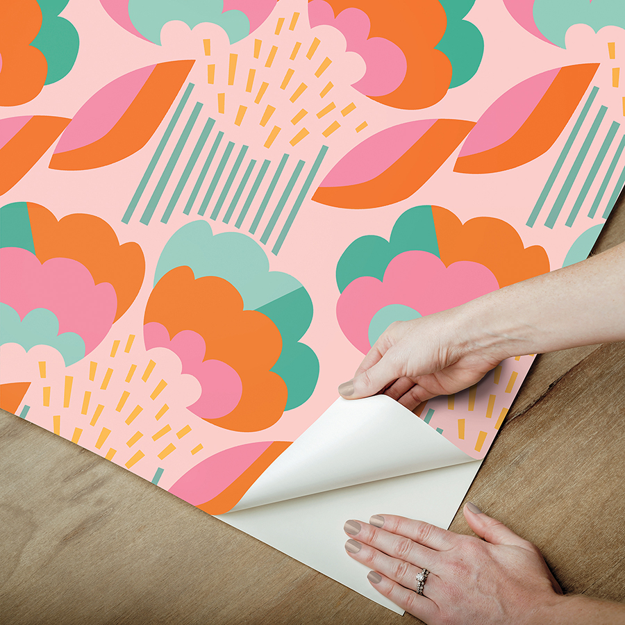 MCS6401 - Retro Esme Pink Peel and Stick Wallpaper - by Megan Carter