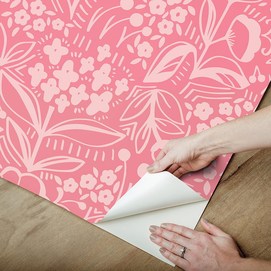 MCS6404 - Jeani Pink Peel and Stick Wallpaper - by Megan Carter