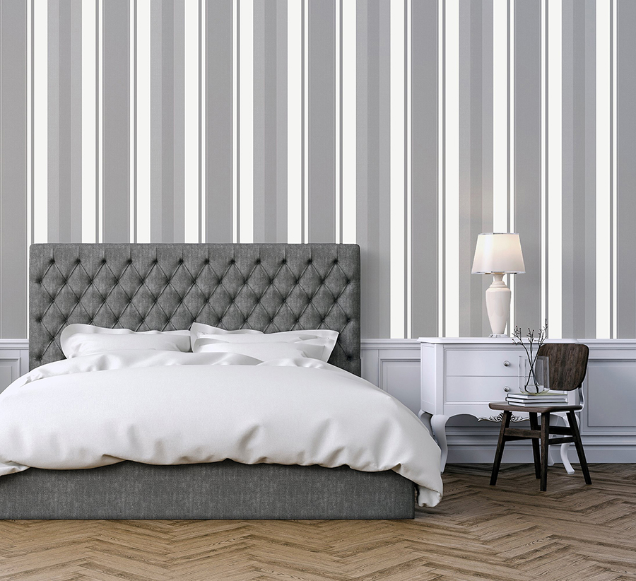 AH290505 - Palazzo Silver Stripe Wallpaper - by Arthouse