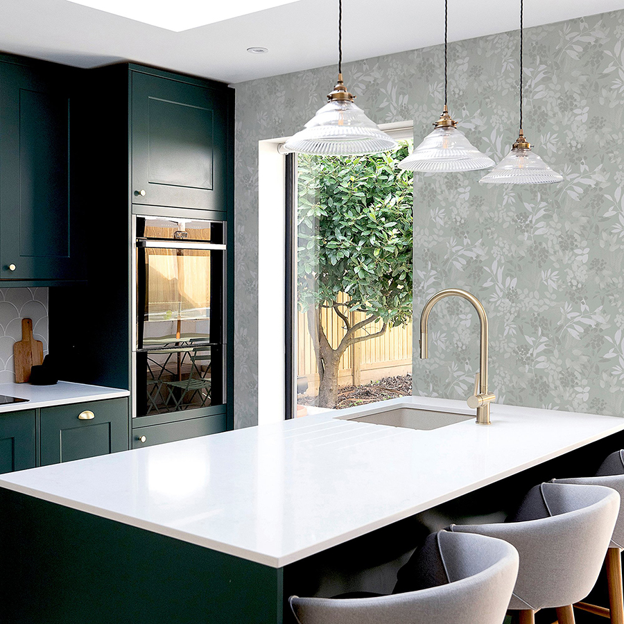 AH294605 - Wanda Light Green Botanical Wallpaper - by Arthouse