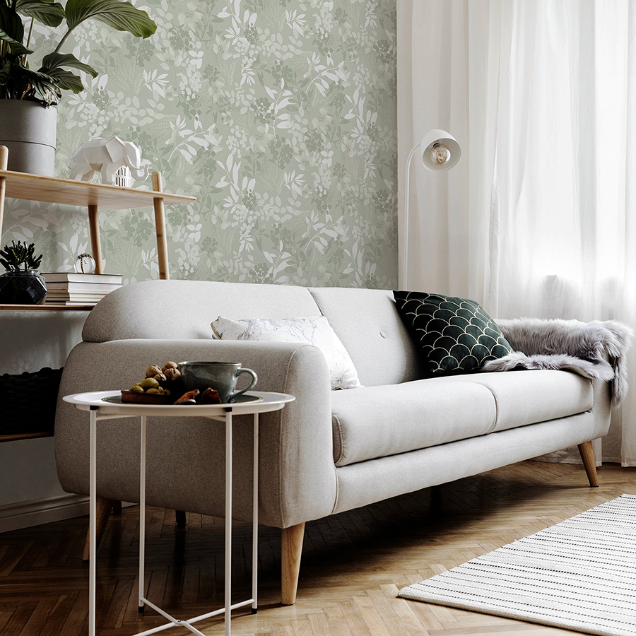 AH294605 - Wanda Light Green Botanical Wallpaper - by Arthouse