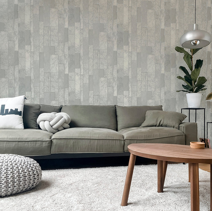 AH295205 - Kintsugi Silver Geometric Wallpaper - by Arthouse