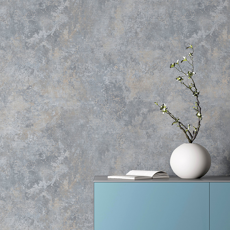 AH298601 - Gideon Light Grey Distressed Wallpaper - by Arthouse