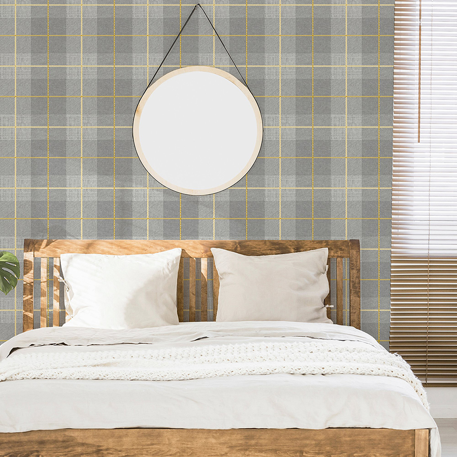 AH299000 - Hector Grey Plaid Wallpaper - by Arthouse