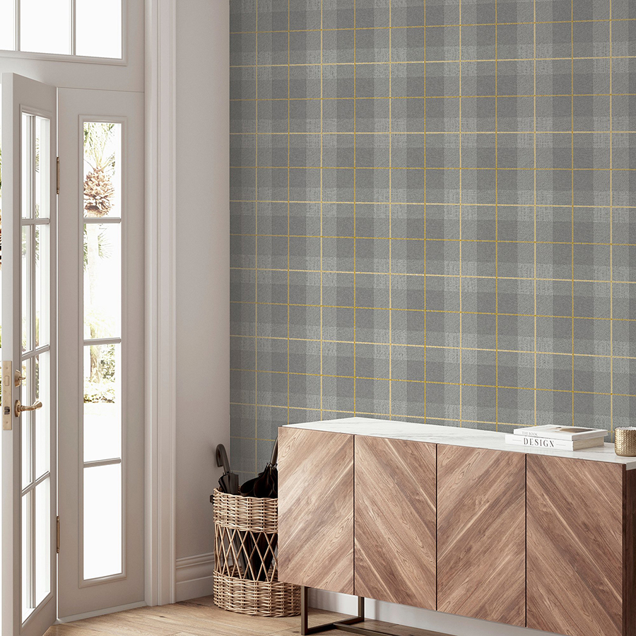 AH299000 - Hector Grey Plaid Wallpaper - by Arthouse