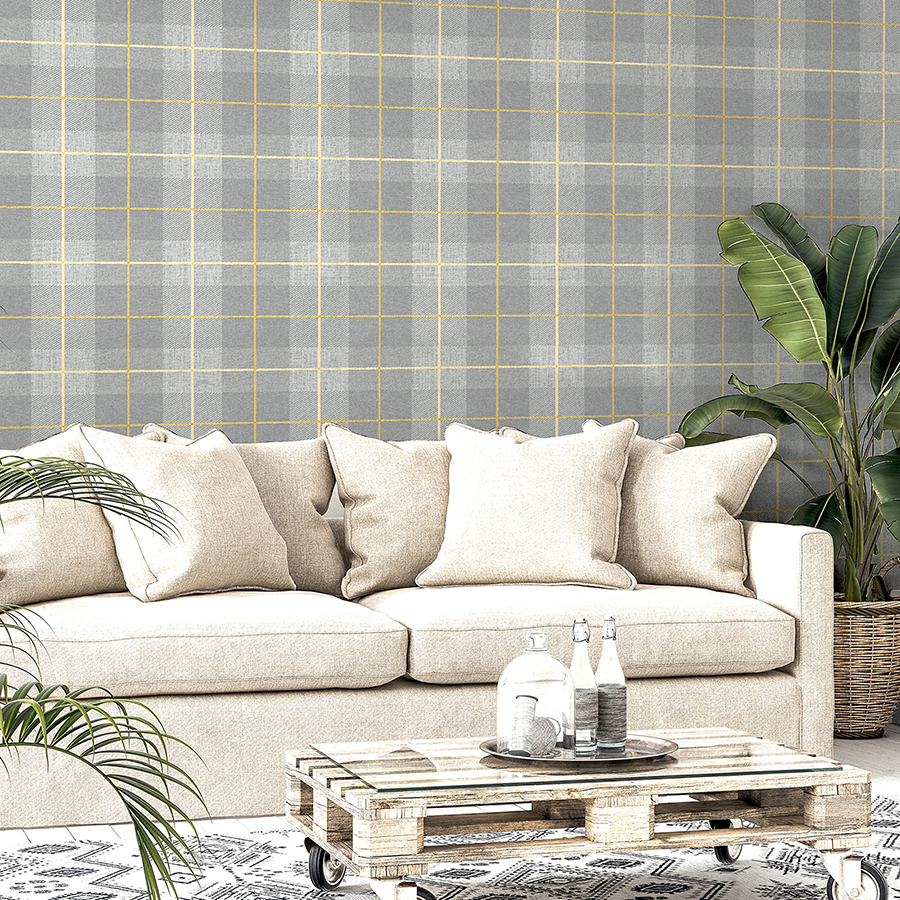 AH299000 - Hector Grey Plaid Wallpaper - by Arthouse