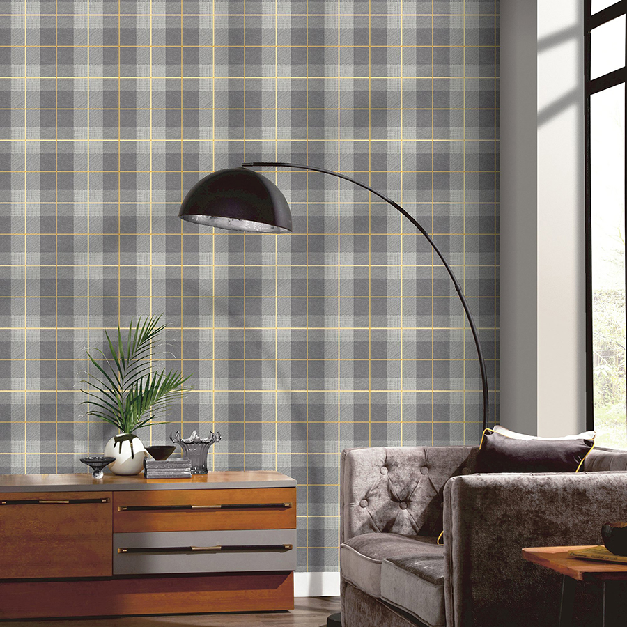 AH299000 - Hector Grey Plaid Wallpaper - by Arthouse