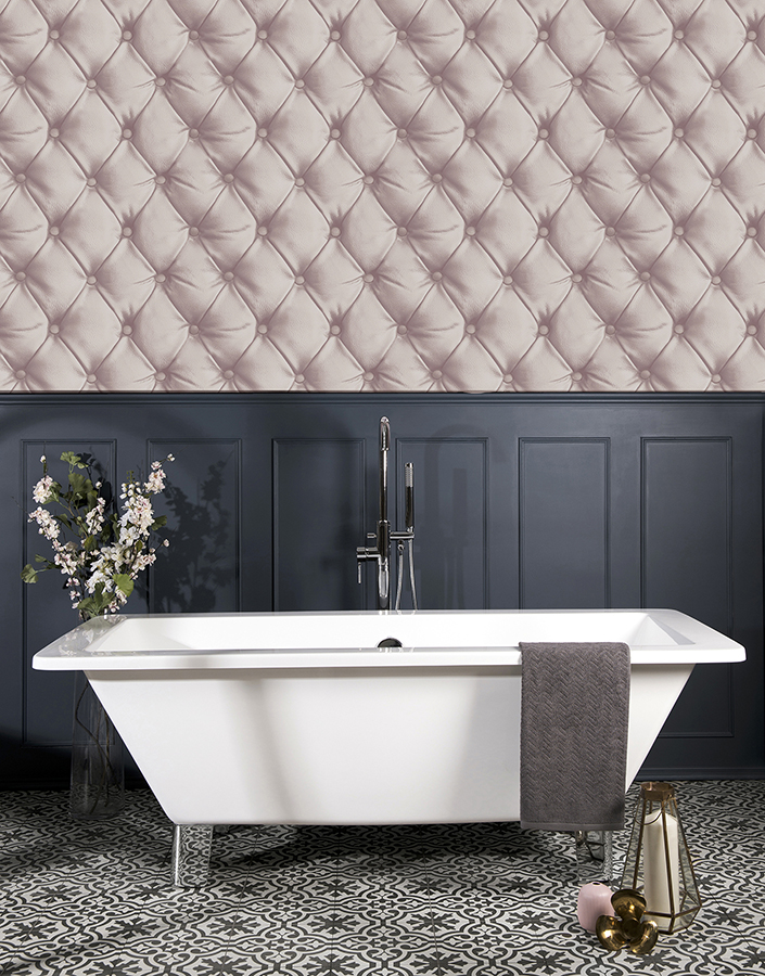 AH618103 - Ella Blush Tufted Wallpaper - by Arthouse