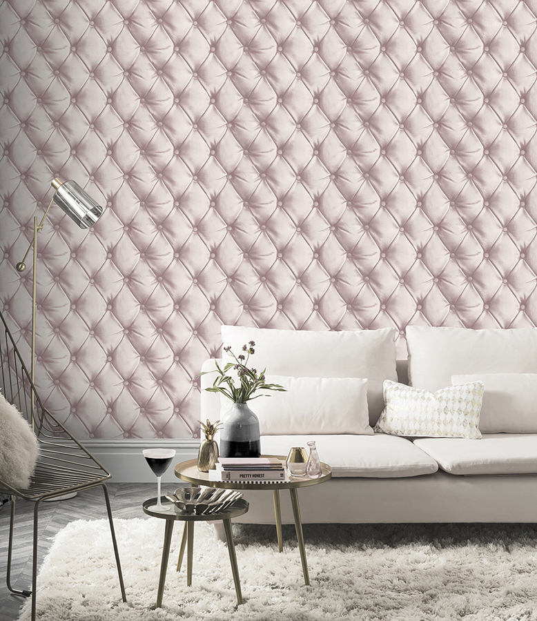 AH618103 - Ella Blush Tufted Wallpaper - by Arthouse