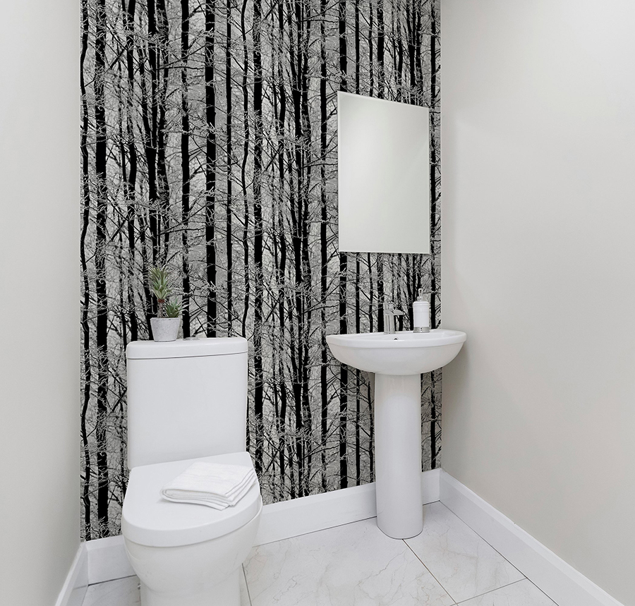 AH670200 - Frosted Silver Winter Grove Wallpaper - by Arthouse