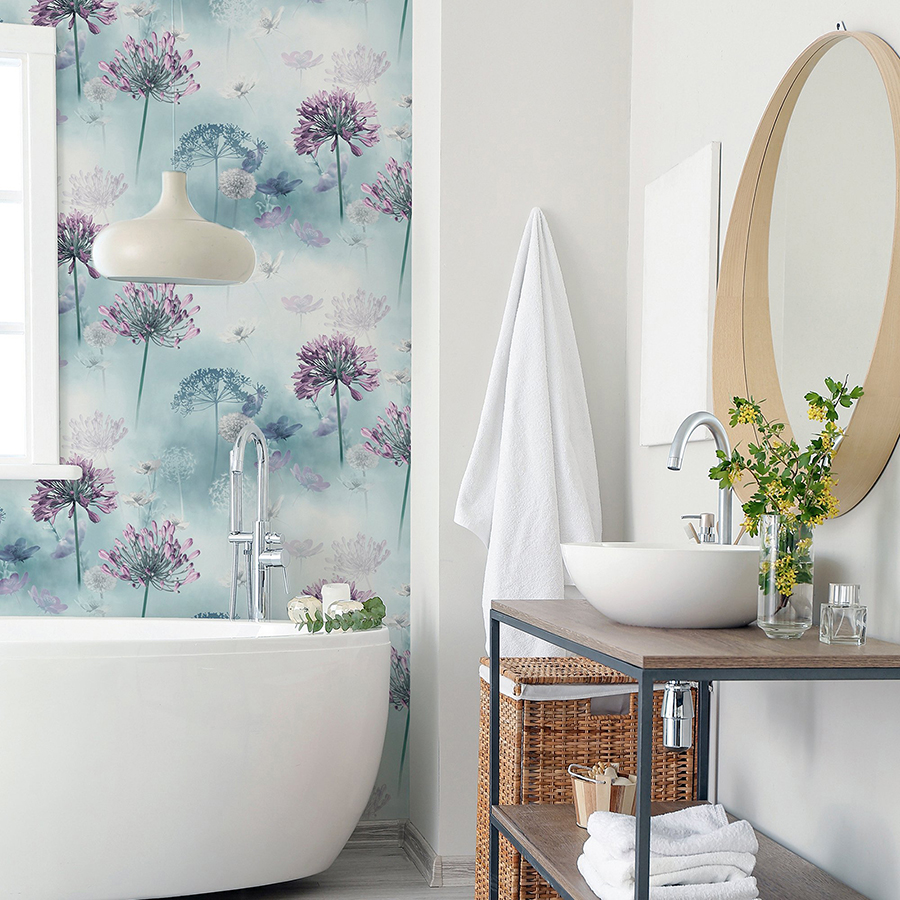 AH697400 - Lucille Light Blue Spring Meadow Wallpaper - by Arthouse