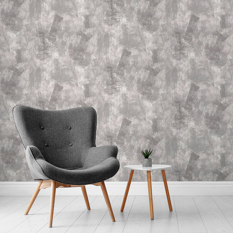 AH904405 - Barney Grey Brushed Strokes Wallpaper - by Arthouse