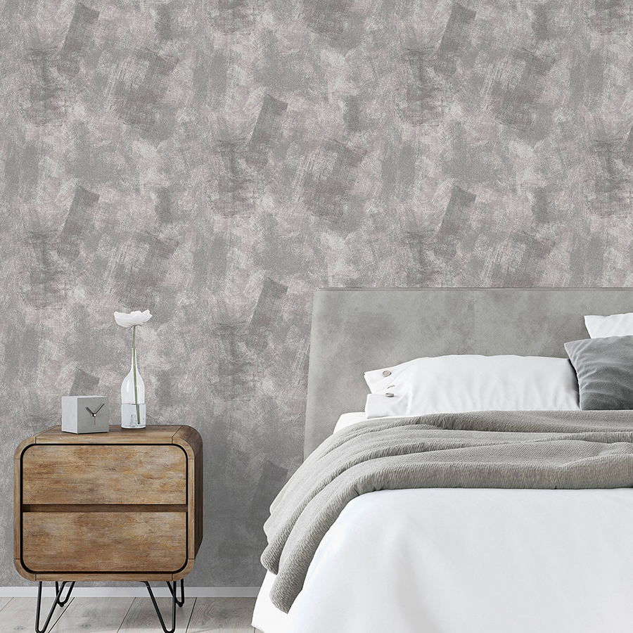 AH904405 - Barney Grey Brushed Strokes Wallpaper - by Arthouse