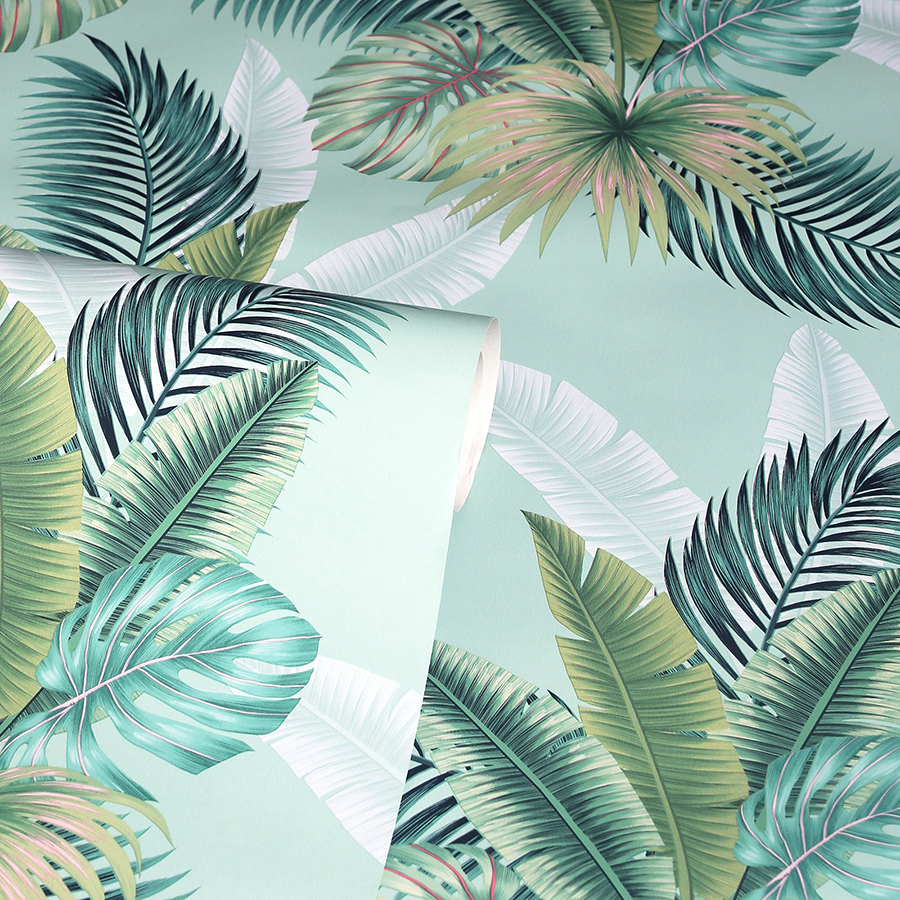 AH921406 - Miami Mint Palms Wallpaper - by Arthouse