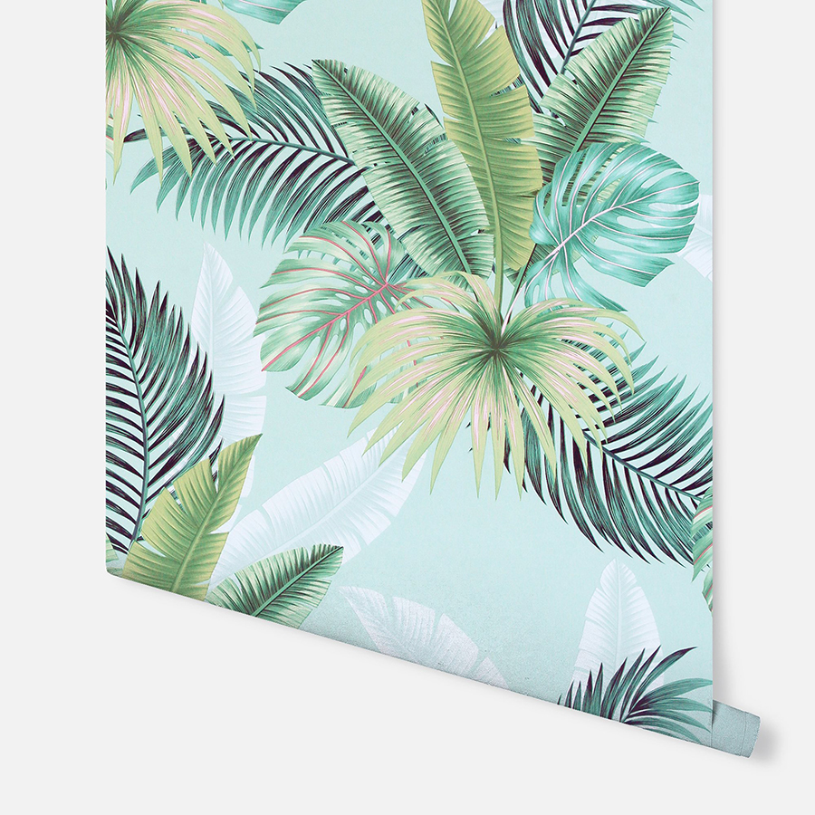 AH921406 - Miami Mint Palms Wallpaper - by Arthouse