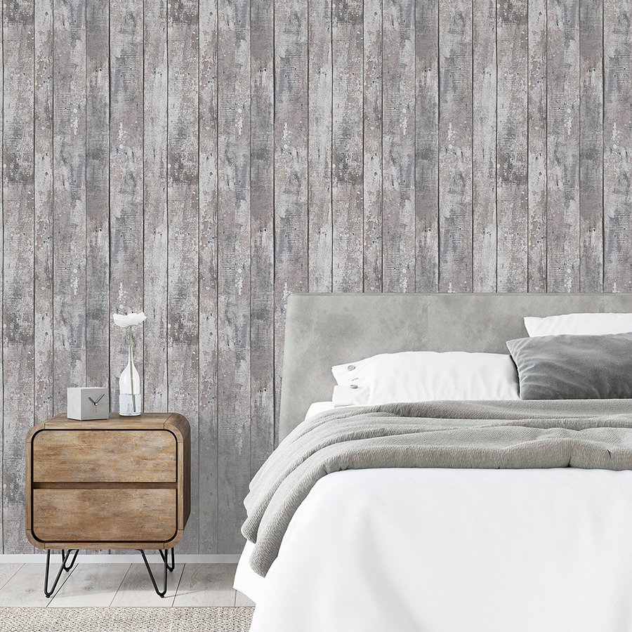 AH922705 - Bertram Neutral Wood Wallpaper - by Arthouse