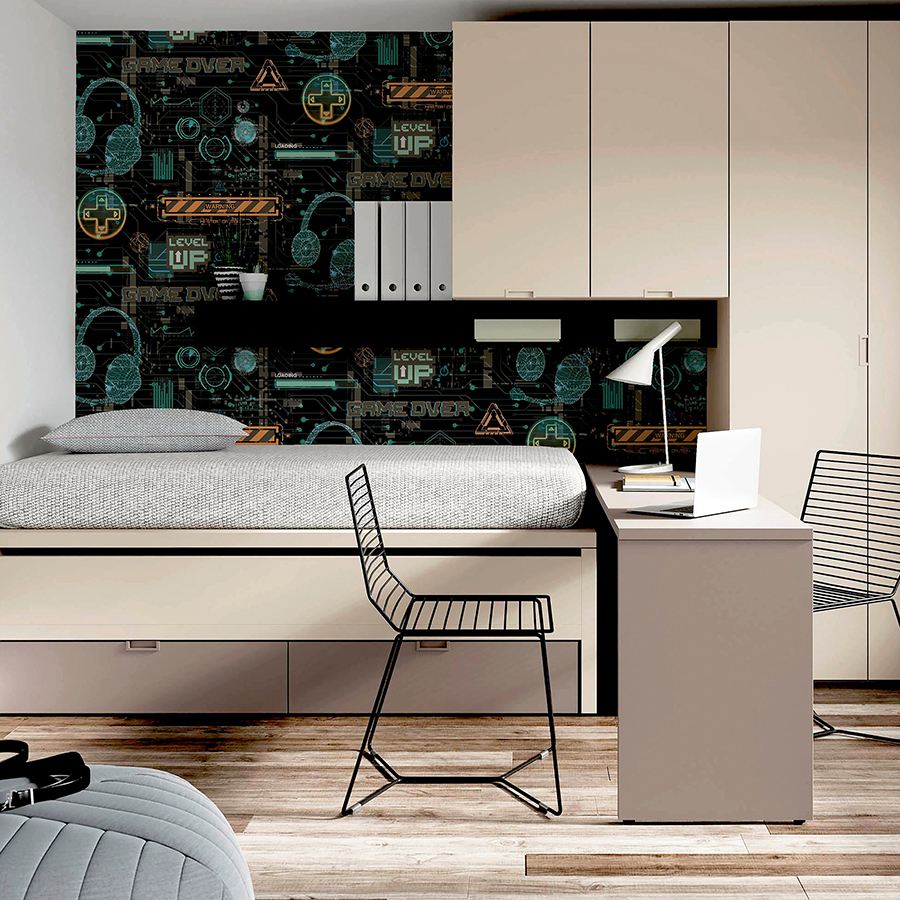 AH923707 - Casper Black Gamer Wallpaper - by Arthouse