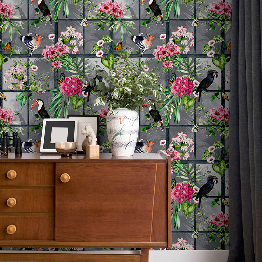 AH924408 - Dorothea Multicolor Tropical Birds Wallpaper - by Arthouse