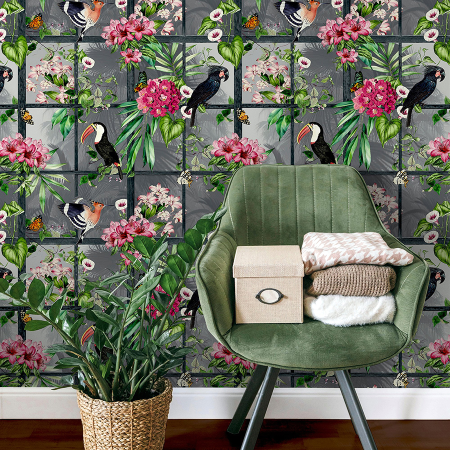 AH924408 - Dorothea Multicolor Tropical Birds Wallpaper - by Arthouse