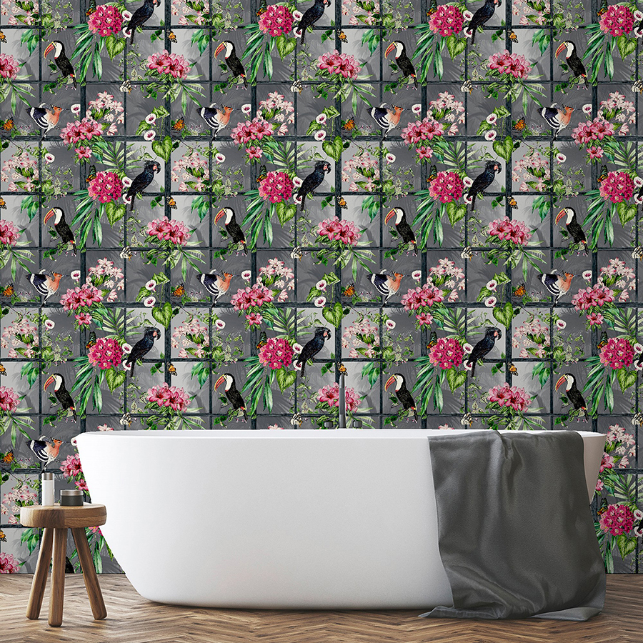 AH924408 - Dorothea Multicolor Tropical Birds Wallpaper - by Arthouse
