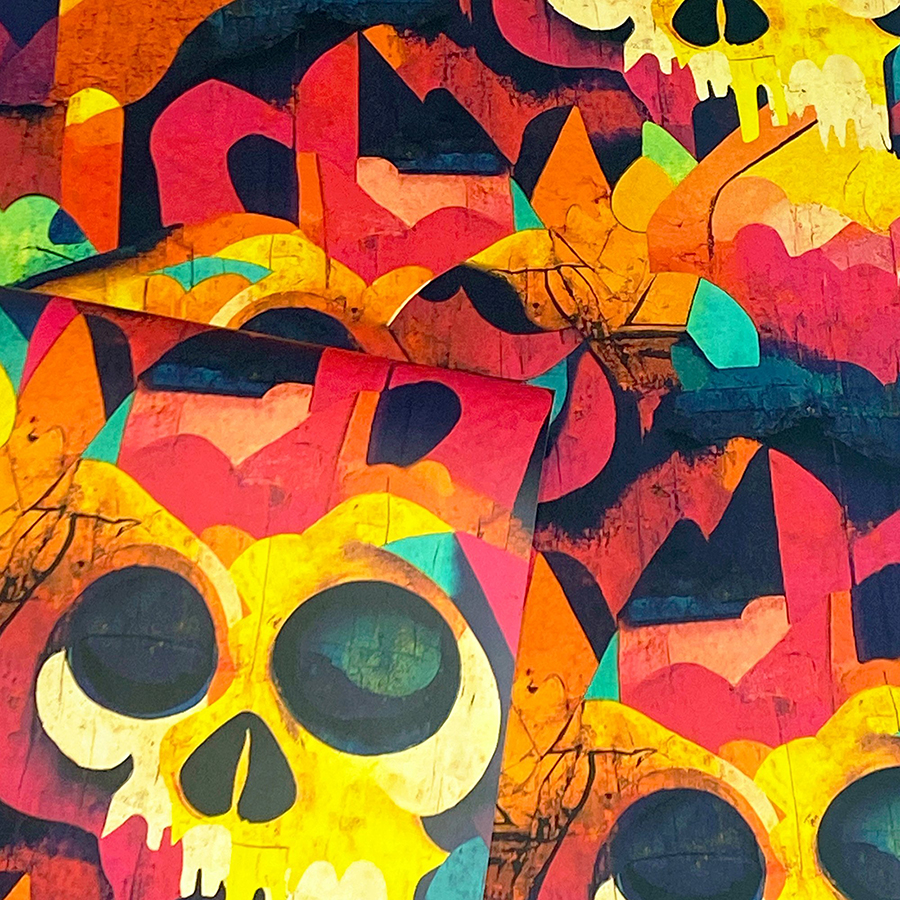 AH925107 - Millicent Multicolor Skull Wallpaper - by Arthouse