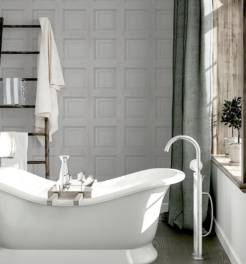 AH945902 - Willard Off-White Wood Panel Wallpaper - by Arthouse