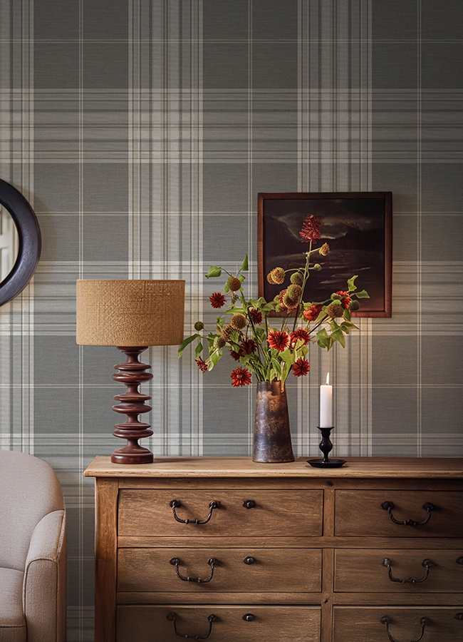 4147-27384 - Westley Grey Plaid Wallpaper - by A-Street Prints