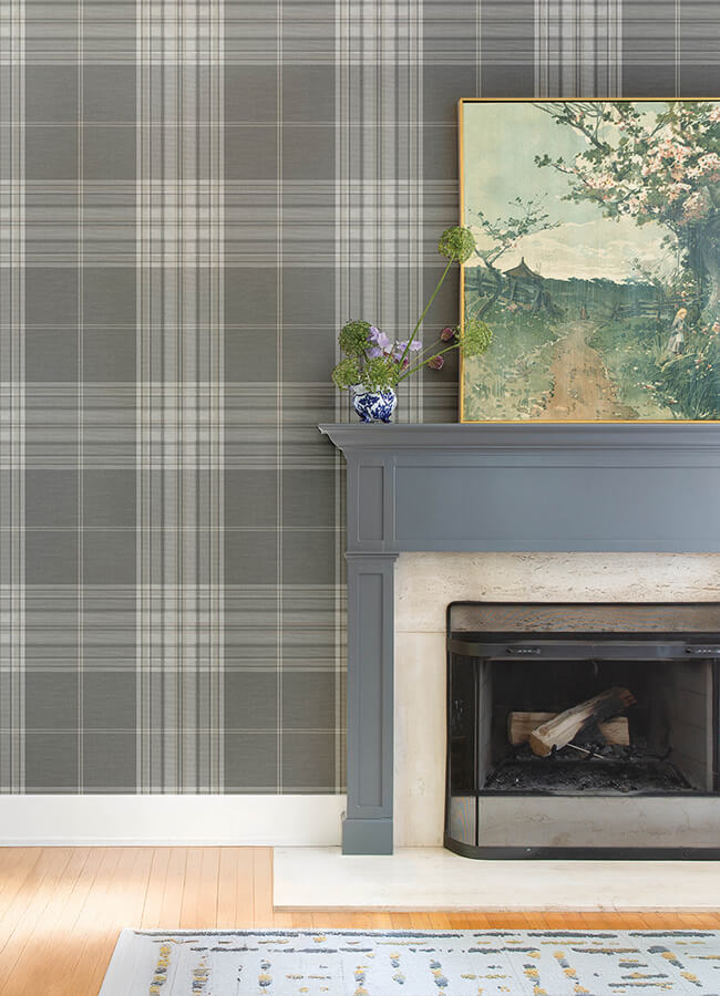 4147-27384 - Westley Grey Plaid Wallpaper - by A-Street Prints