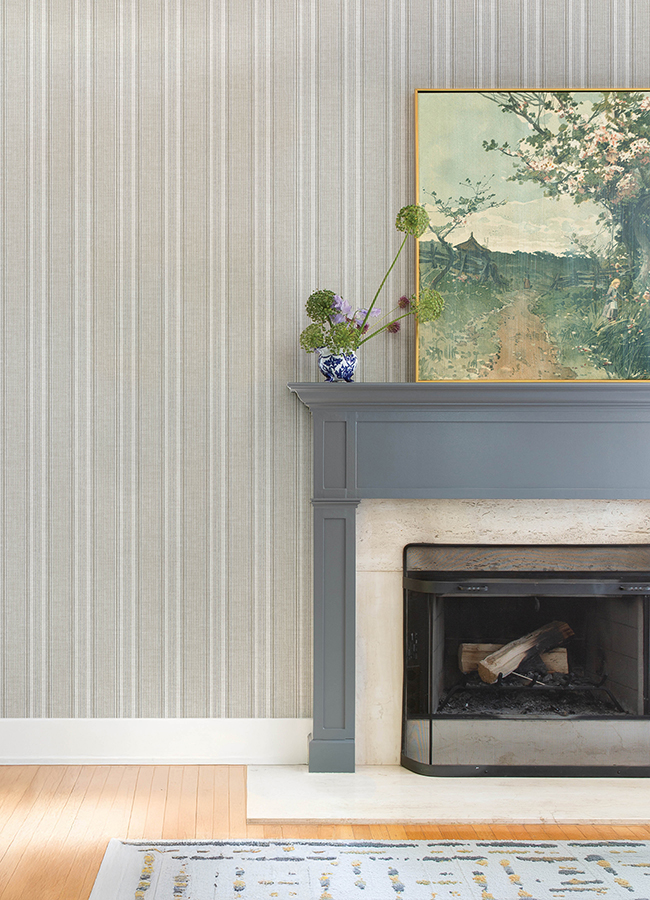 4147-27394 - Ayanna Neutral Striped Wallpaper - by A-Street Prints