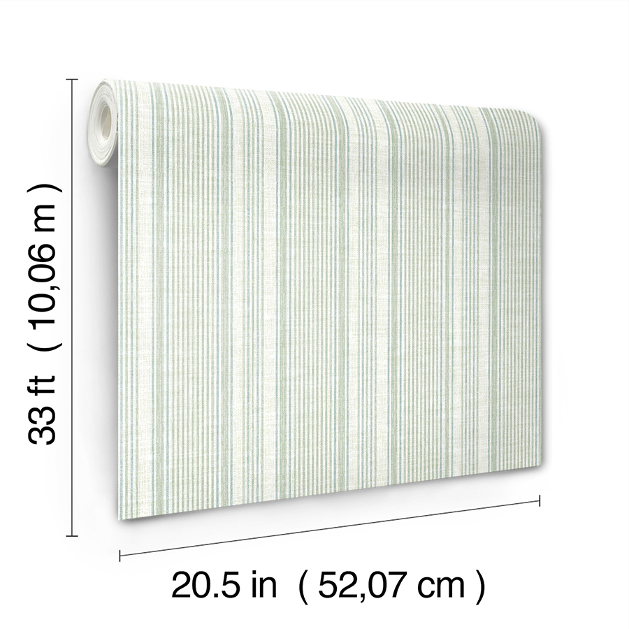 4147-27395 - Ayanna Light Green Striped Wallpaper - by A-Street Prints