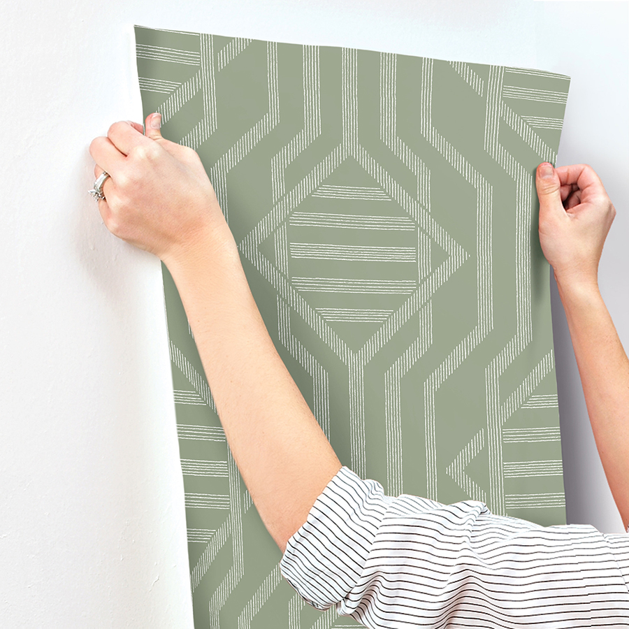 4147-27401 - Essex Green Geometric Wallpaper - by A-Street Prints