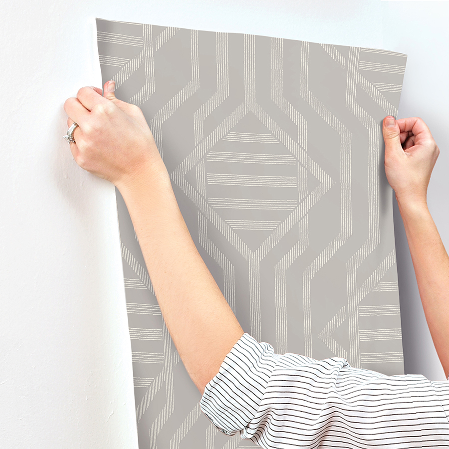 4147-27405 - Essex Light Grey Geometric Wallpaper - by A-Street Prints