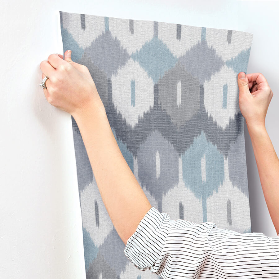 York Wallcoverings. 4147-27407 - Abilene Denim Ikat Wallpaper - by A ...
