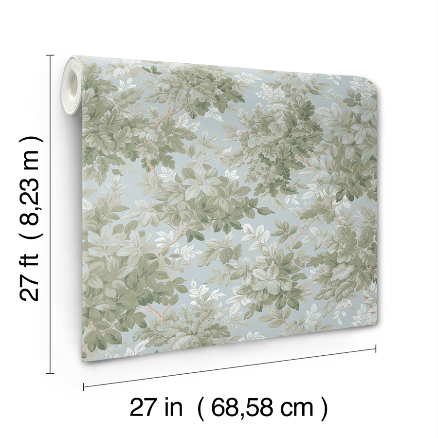 4147-80007 - Greenwood Light Blue Deciduous Wallpaper - by A-Street Prints