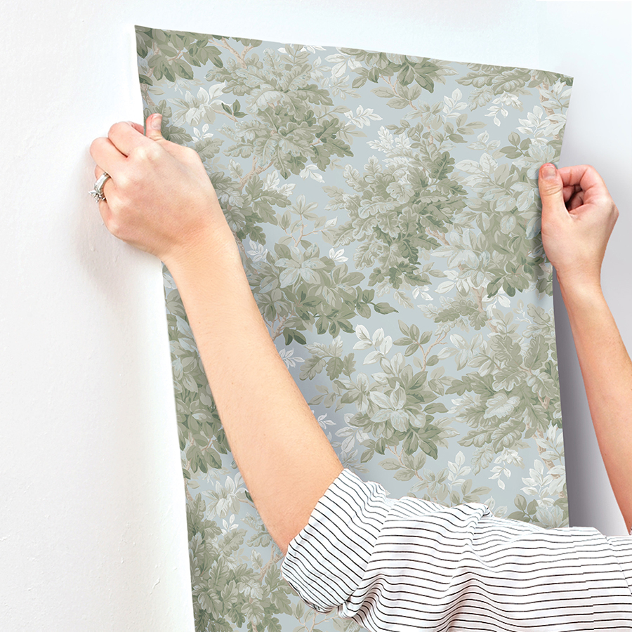 4147-80007 - Greenwood Light Blue Deciduous Wallpaper - by A-Street Prints