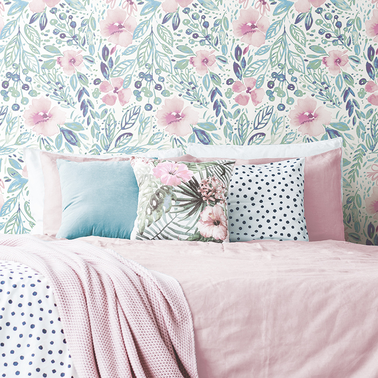Clara Jean April Showers Peel and Stick Wallpaper - Pink | RoomMates Décor