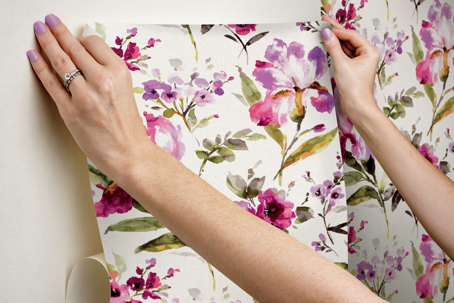 Iris Peel & Stick Wallpaper - Purple | RoomMates Décor