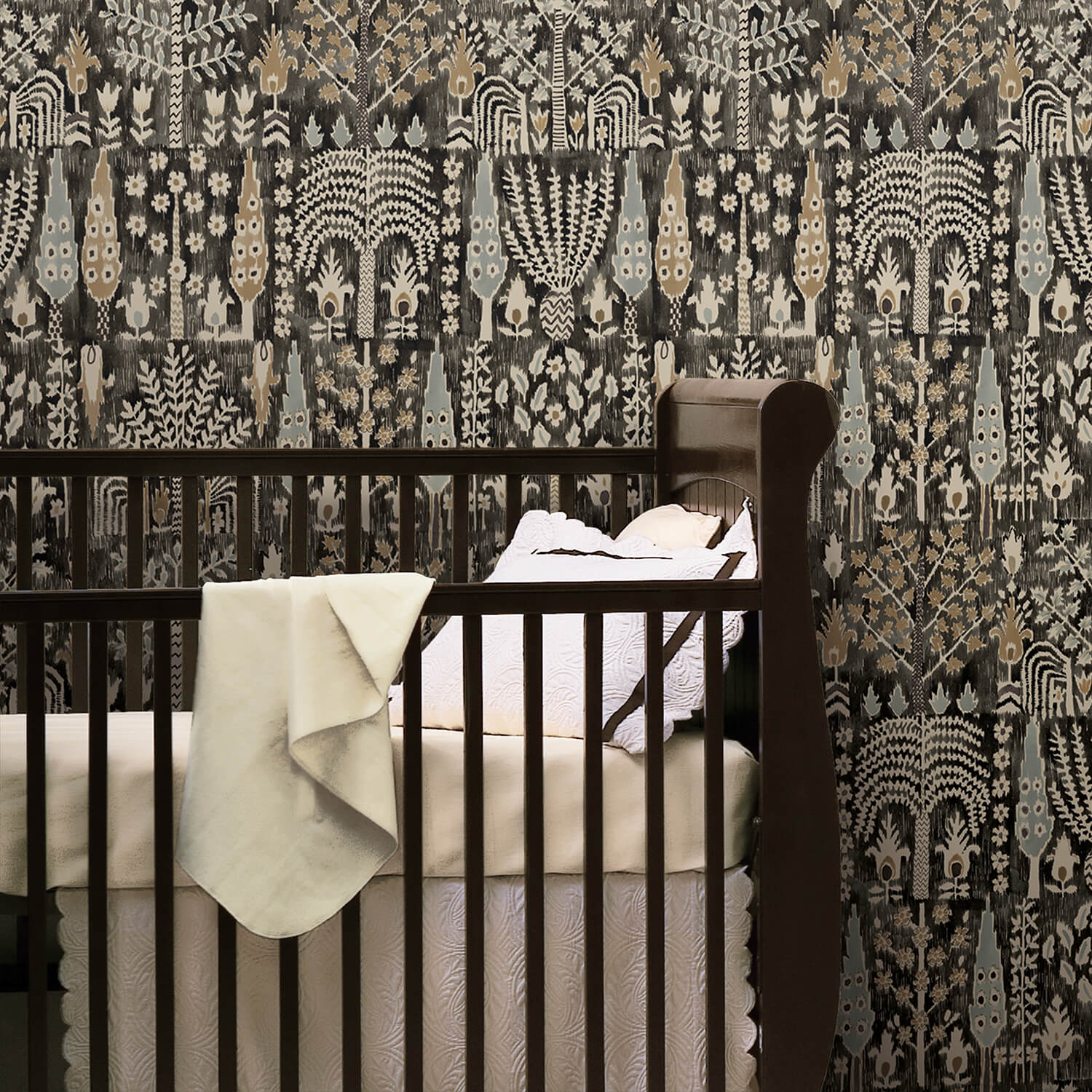 Persian Ikat Peel & Stick Wallpaper - Black | RoomMates Décor