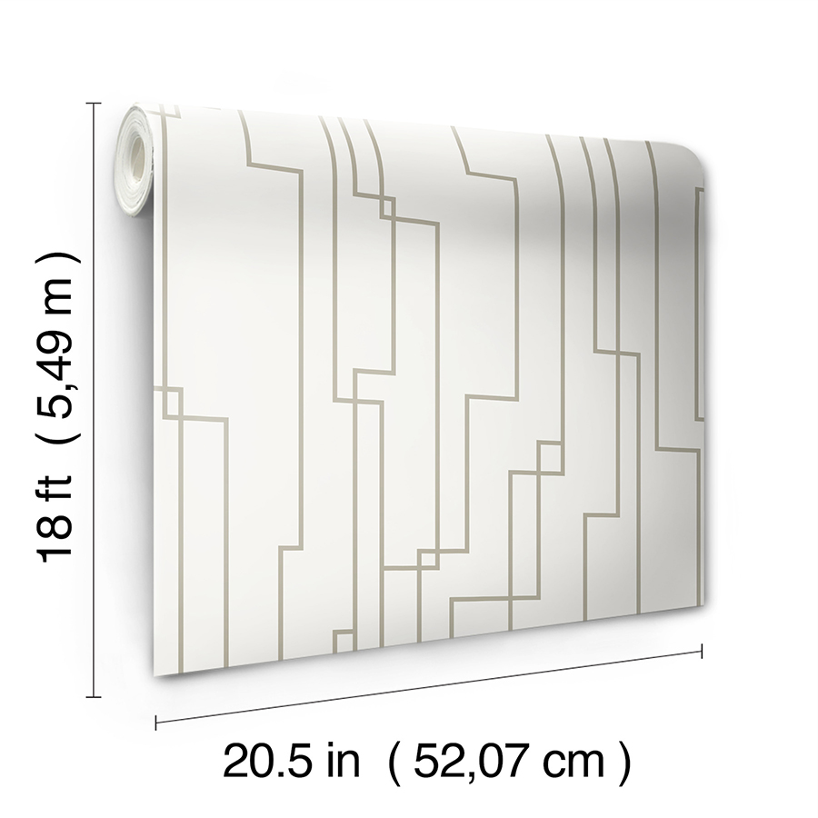 Geometric Circuits Peel & Stick Wallpaper - Grey | RoomMates Décor