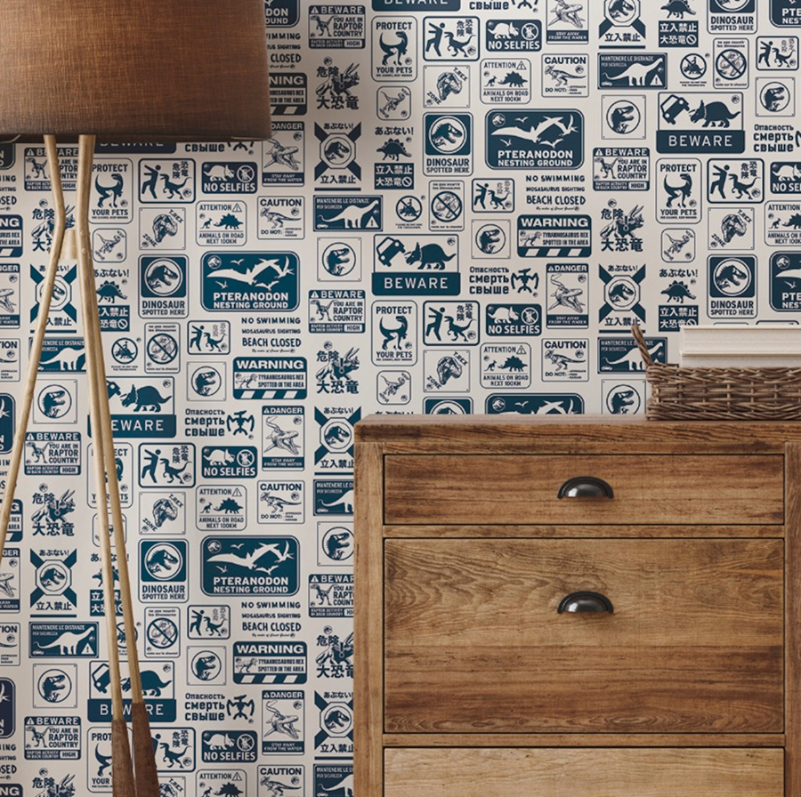 Jurassic World: Dominion Signs Peel And Stick Wallpaper - Blue ...