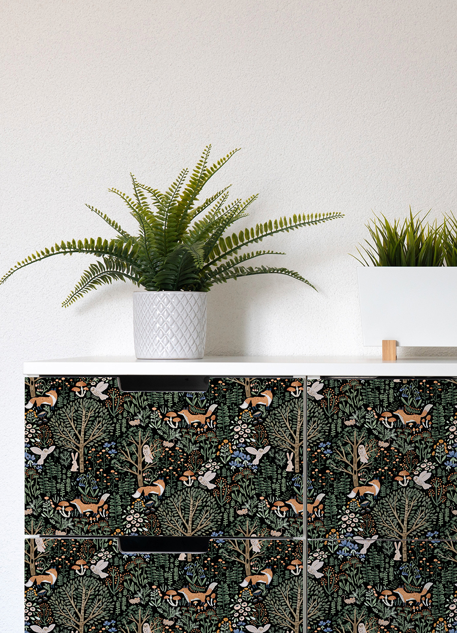 Clara Jean Folklore Forest Peel and Stick Wallpaper - Black | RoomMates ...
